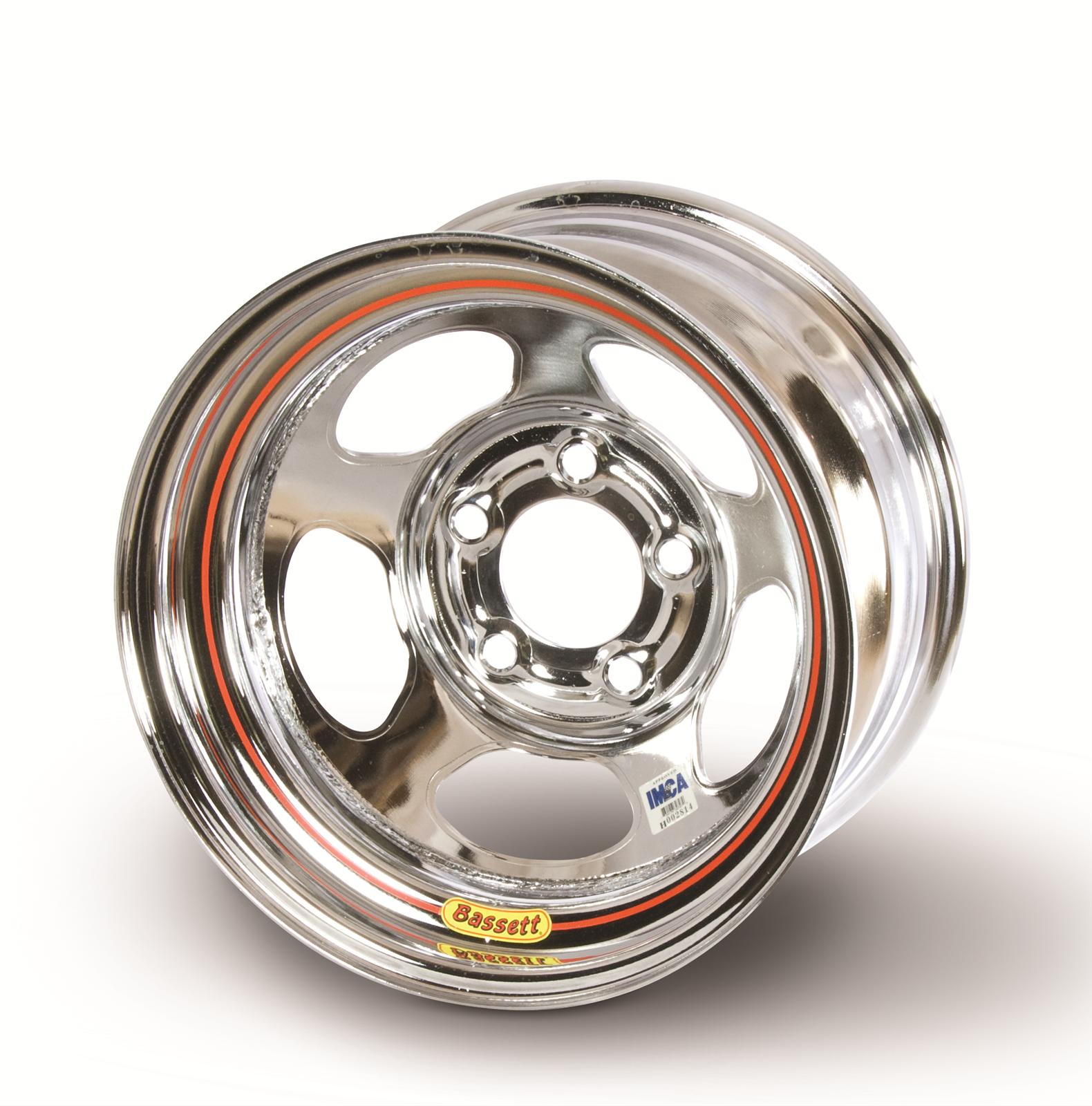 Bassett 5 Spoke Inertia Series 15x10 5x5 Steel 2 Piece Chrome Pair Wheels 50l55c Ebay