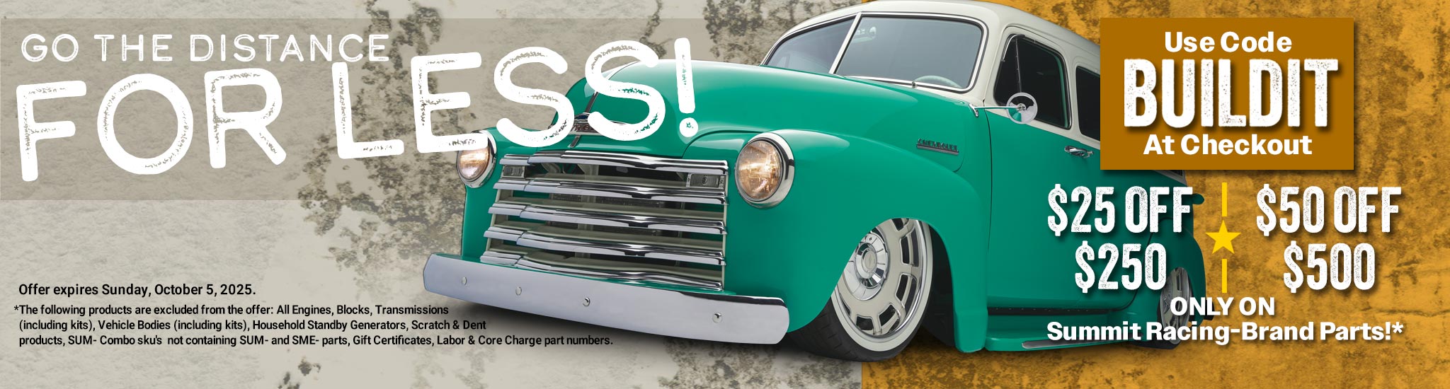 Free Shipping on Orders Over $109 at Summit Racing
