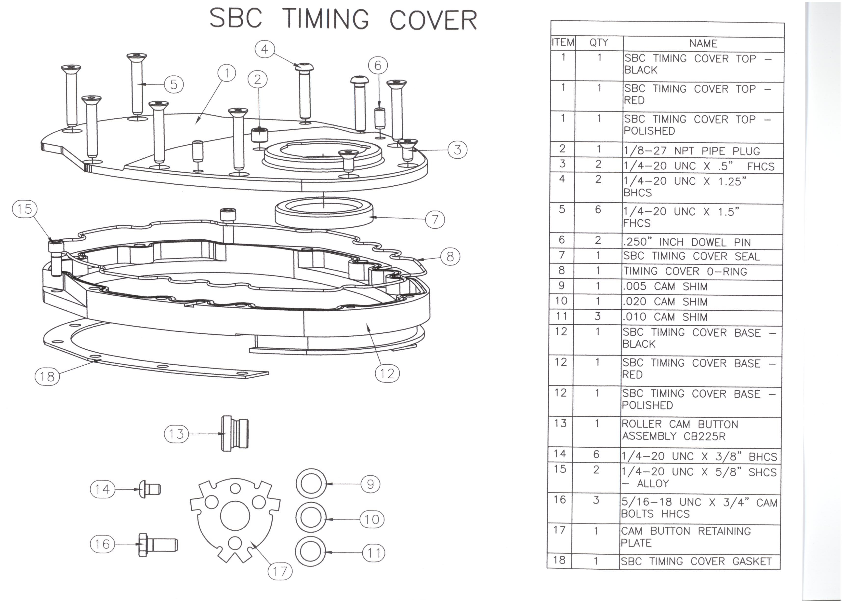 Summit Racing SUM-G6312 Summit Racing™ 2-Piece Billet Aluminum Timing ...