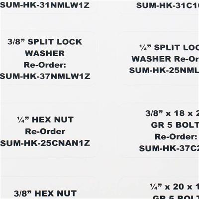 Summit Racing SUM-HK-SAELABELS Summit Racing™ SAE Bolt Bin Labels ...
