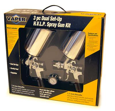 Titan Tools 19100 Titan Vaper 3-Piece Dual Setup HVLP Spray Gun Sets ...