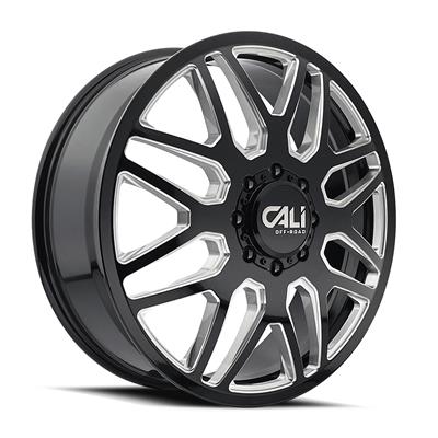 Cali Off-Road Invader Dually Gloss Black Wheels with Milled Spokes ...