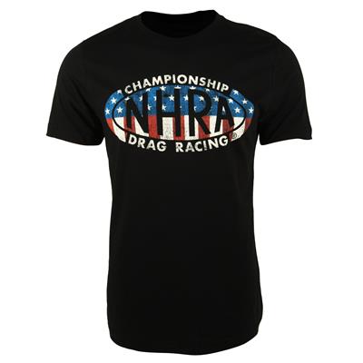 NHRA Oval Logo USA Flag Distressed T-Shirt | Summit Racing