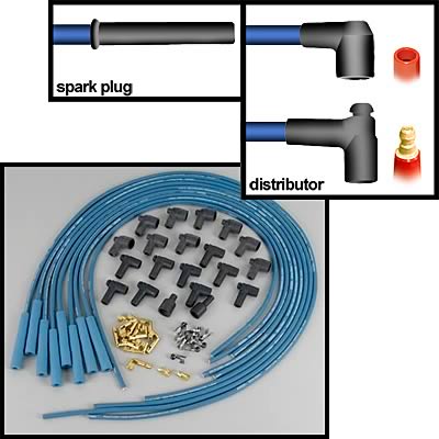 Copper Core Spark Plug Wires Moroso Blue Max 8mm High Temp Spark Plug ...