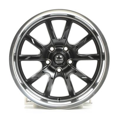 Ridler 650-8961MB Ridler 650 Series Matte Black Wheels with Polished ...