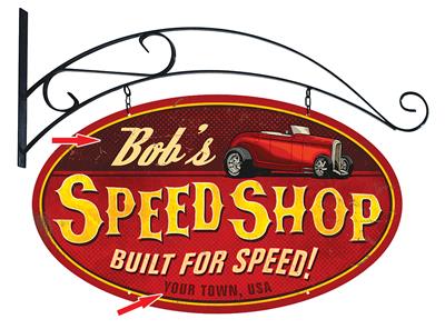 Summit Gifts PV022 Double-Sided Personalized Speed Shop Sign | Summit ...