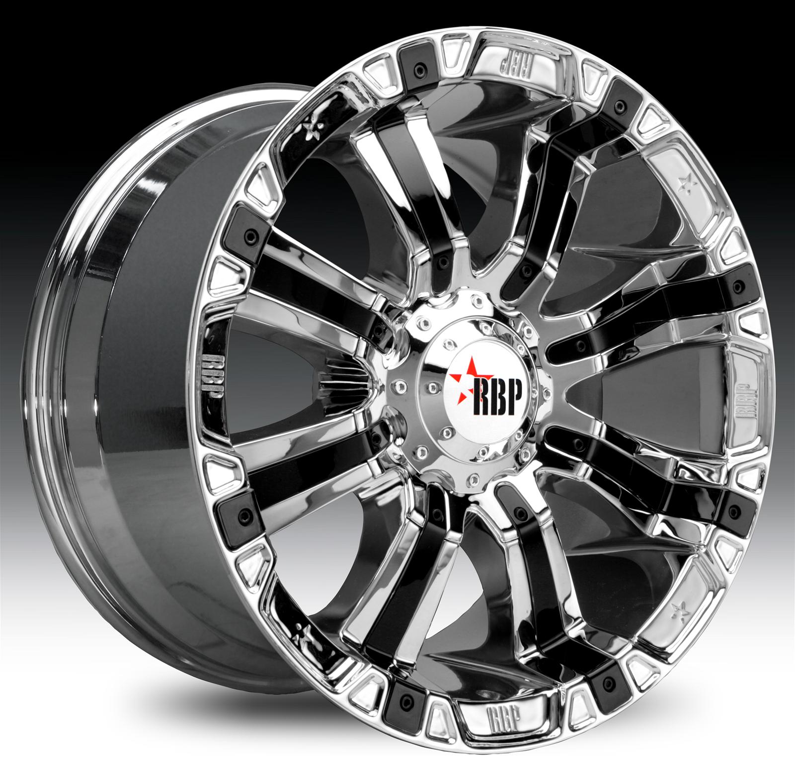 Rolling Big Power 4R2090-5025C RBP 94R Chrome Wheels with Gloss Black ...