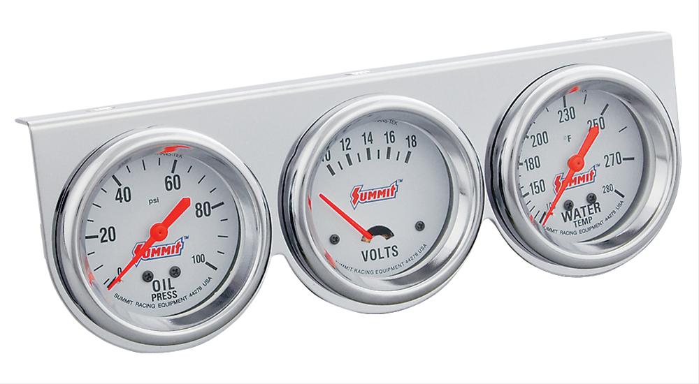 Summit Racing SUM-G2973-V Summit Racing™ White Face Mechanical Analog ...