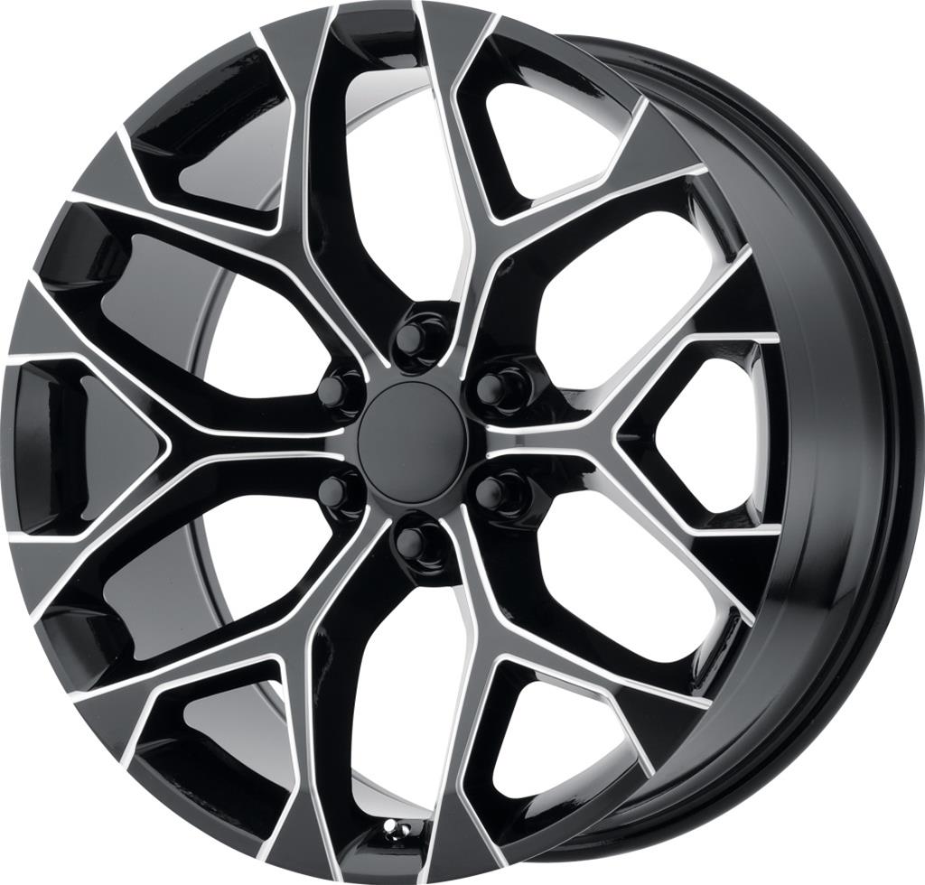 OE Creations PR176 Gloss Black Wheels with Milled Accents | Summit Racing