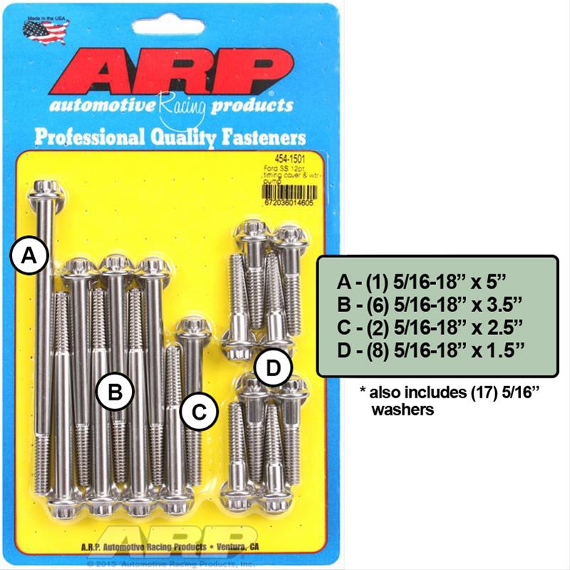 FORD ARP 454-1501 ARP Timing Cover Bolt Kits | Summit Racing
