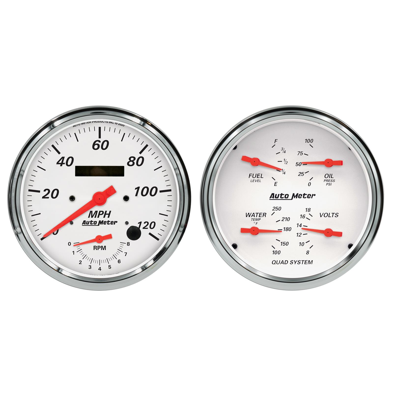 AutoMeter 1352 AutoMeter Arctic White Analog Gauge Kits | Summit Racing