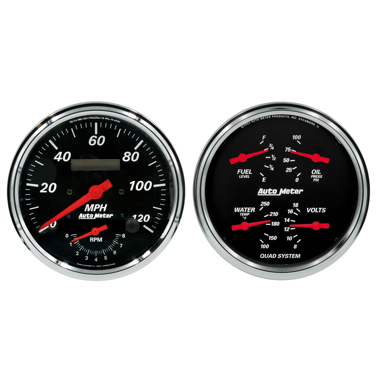 AutoMeter 1452 AutoMeter Designer Black Analog Gauge Kits | Summit Racing