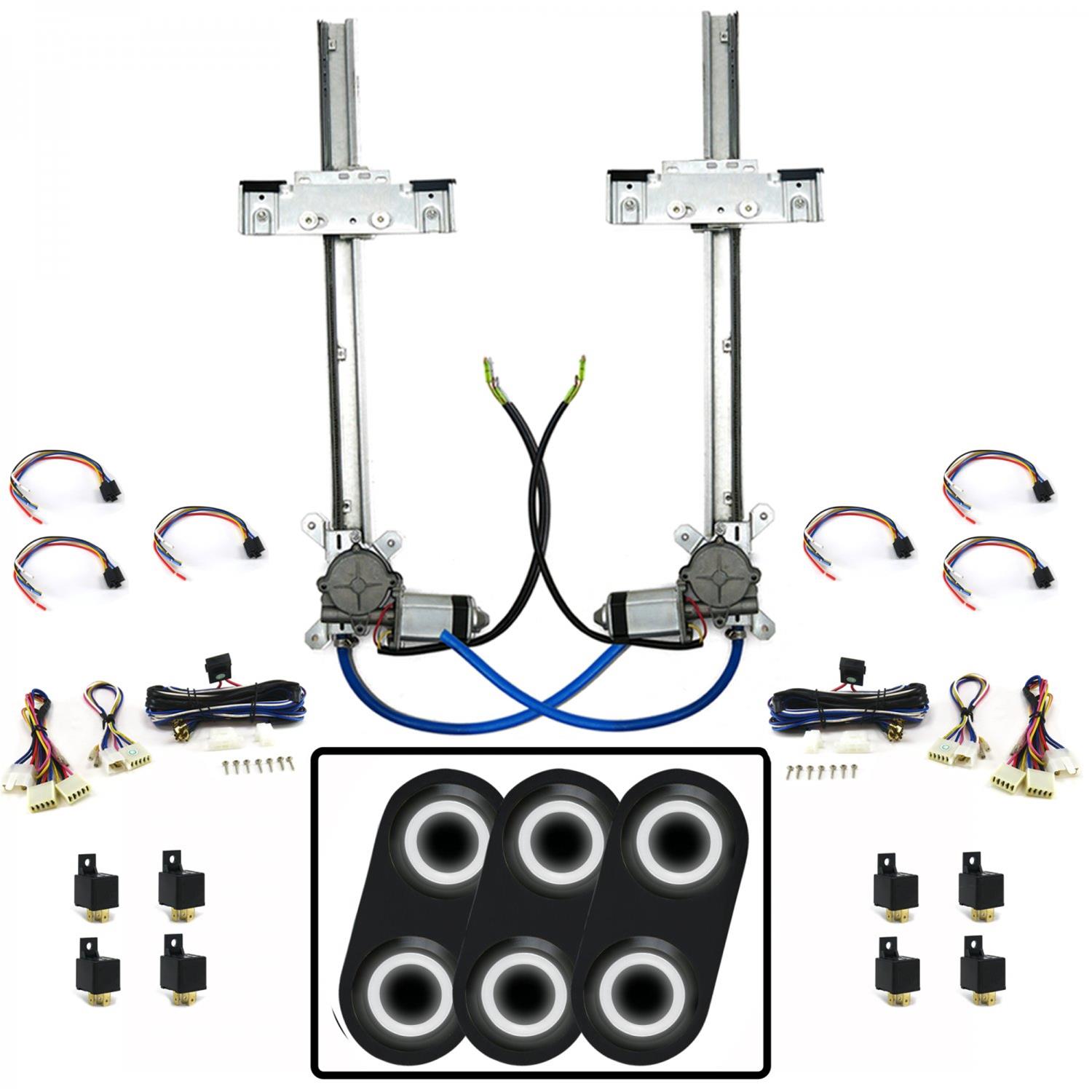 AutoLoc AUTPW55ABA233 AutoLoc Flat-Glass Power Window Conversion Kits ...