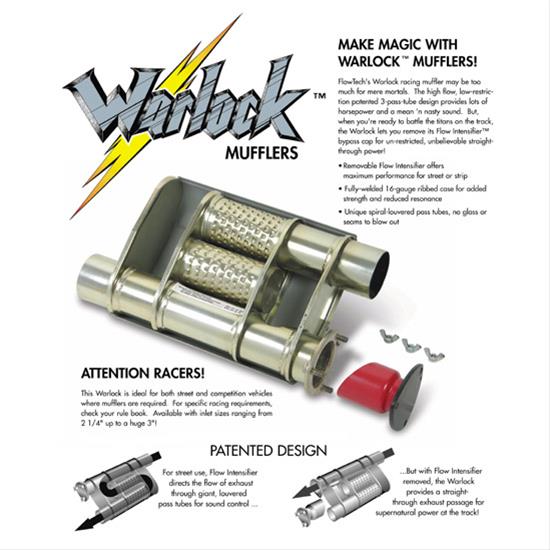 Flowtech 50552FLT Flowtech Warlock Bypass Series Mufflers | Summit Racing