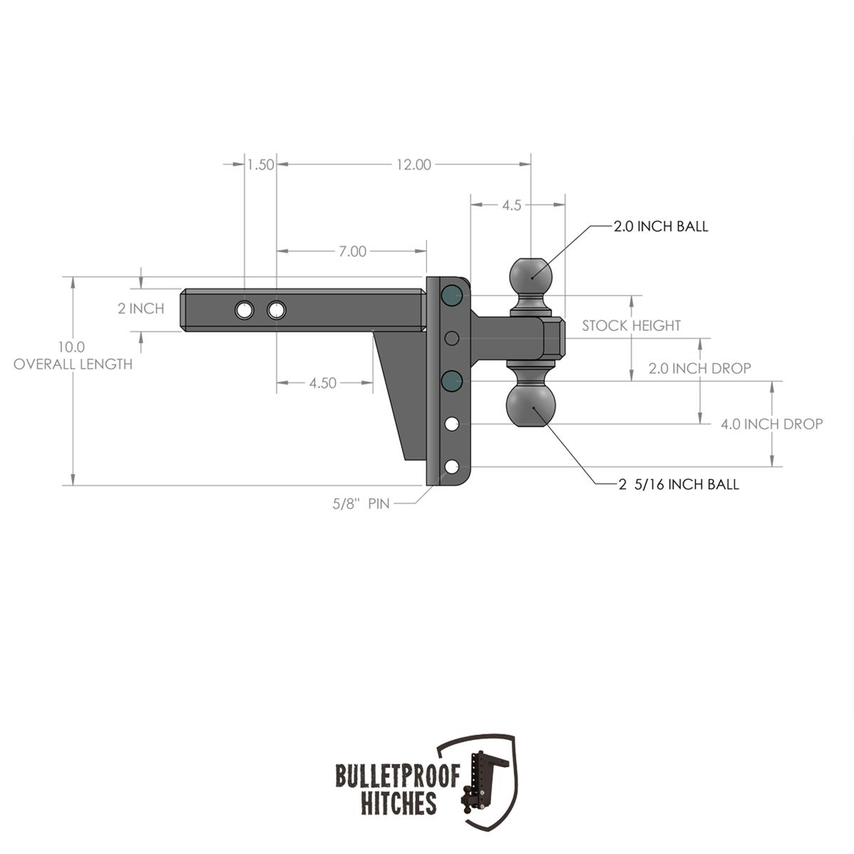 Bulletproof Hitches HD204 Bulletproof Hitches Heavy-Duty Drop/Rise ...