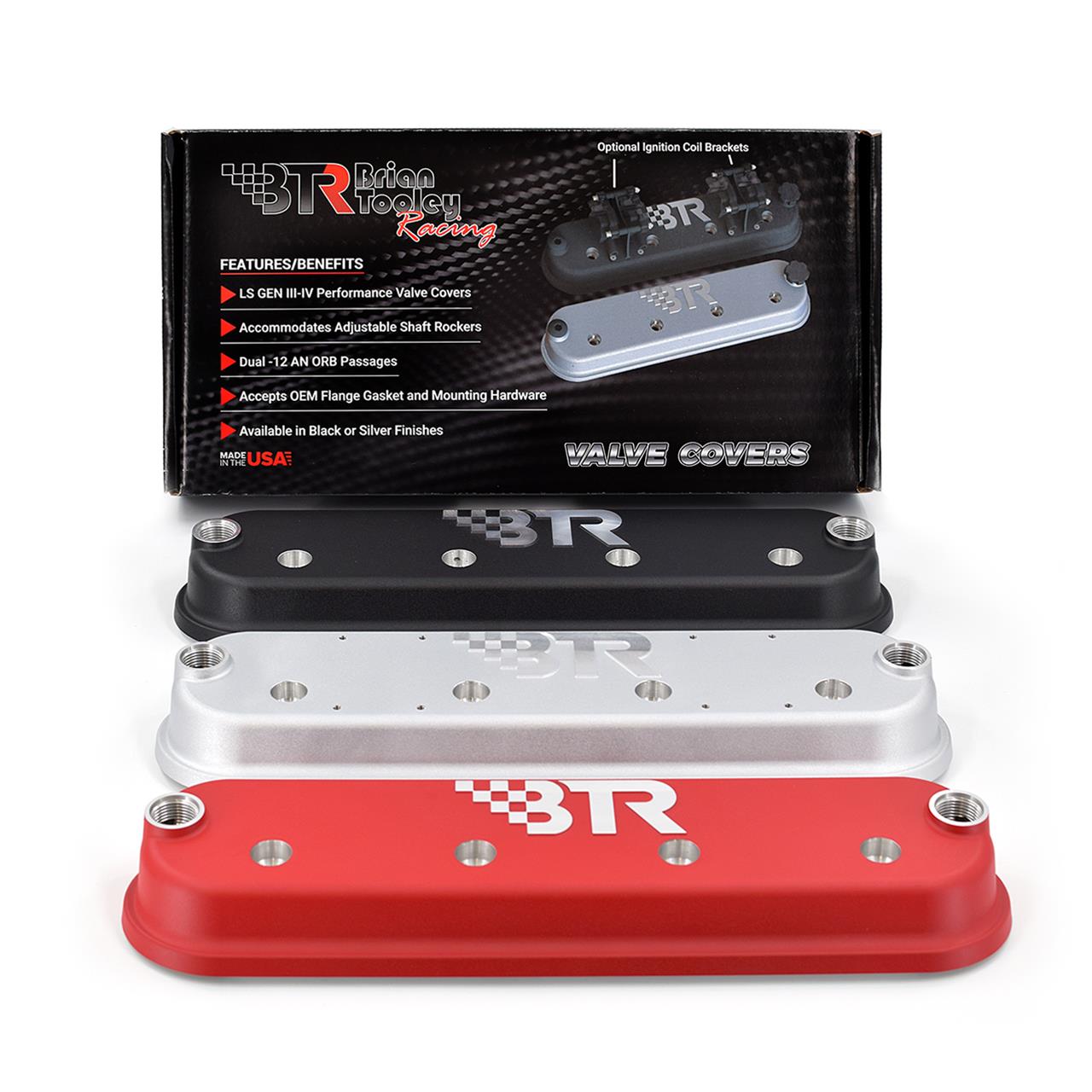 Brian Tooley Racing VCA-02-BLK BTR Valve Covers | Summit Racing