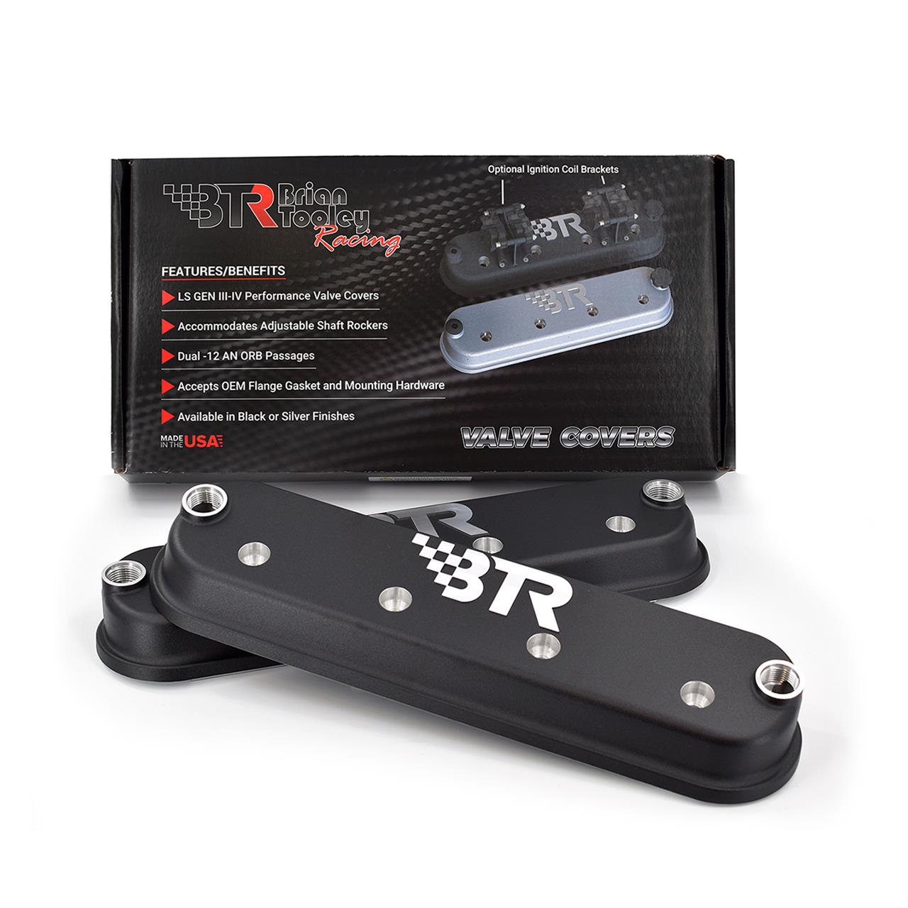Brian Tooley Racing VCA-02-BLK BTR Valve Covers | Summit Racing