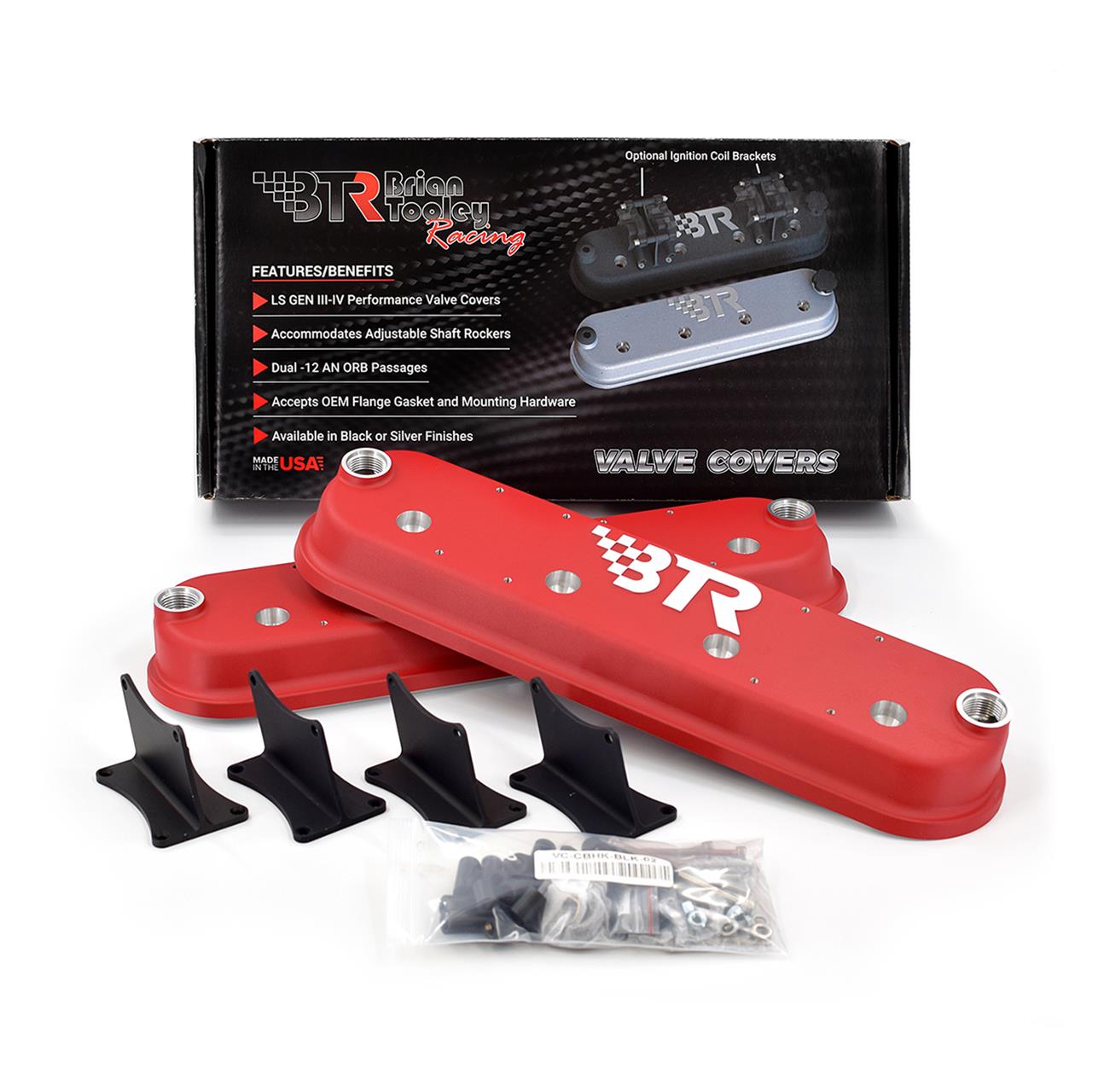 Brian Tooley Racing VCA-02-RED-CM BTR Valve Covers | Summit Racing