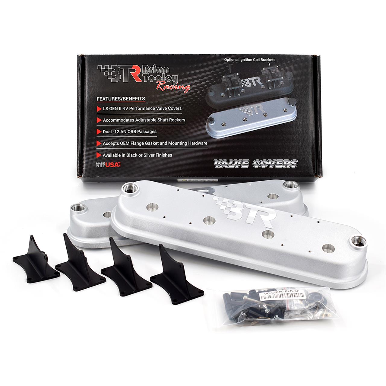 Brian Tooley Racing VCA-02-SLVR-CM BTR Valve Covers | Summit Racing