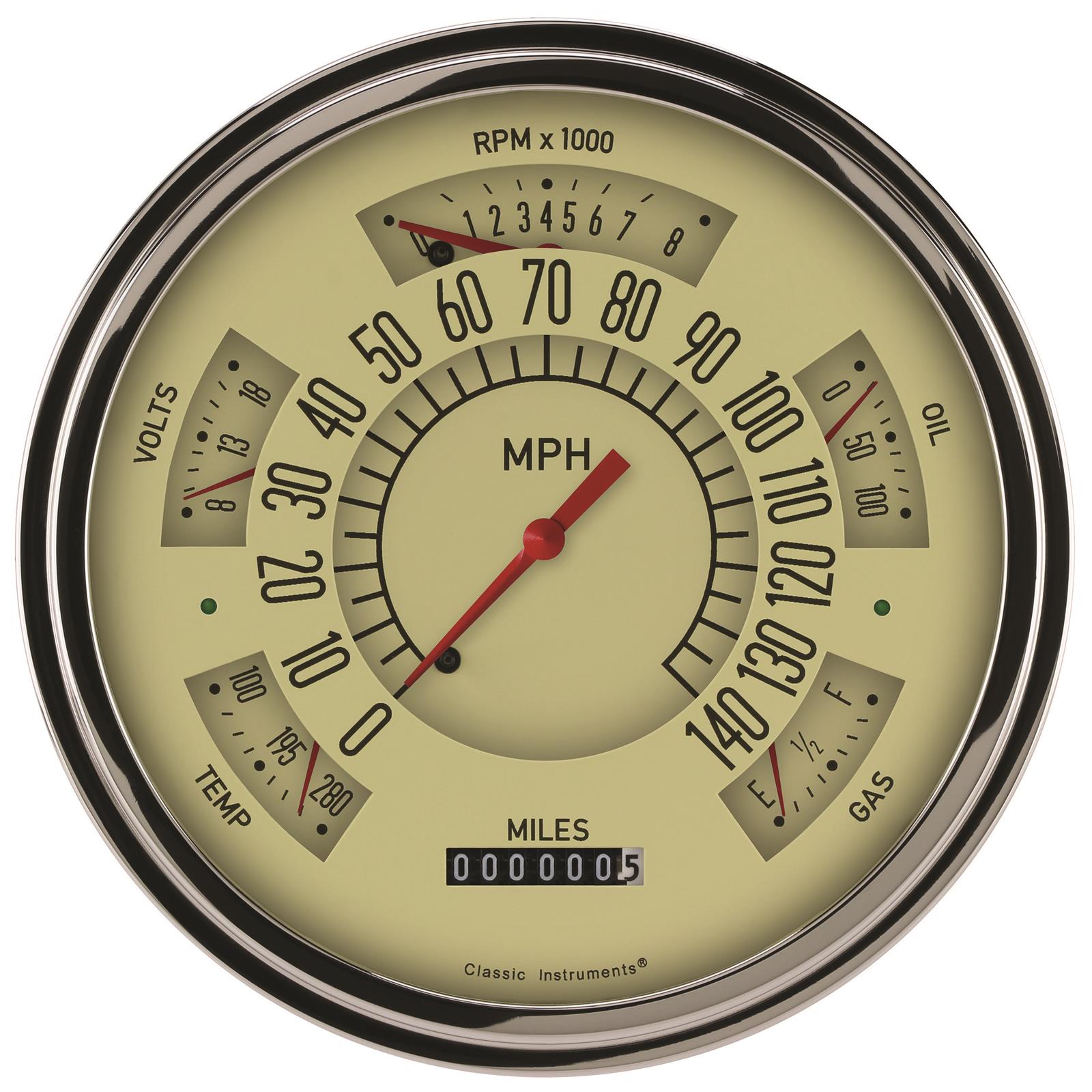 Classic Instruments SX01TSLF Classic Instruments Six Pack Gauge Sets ...