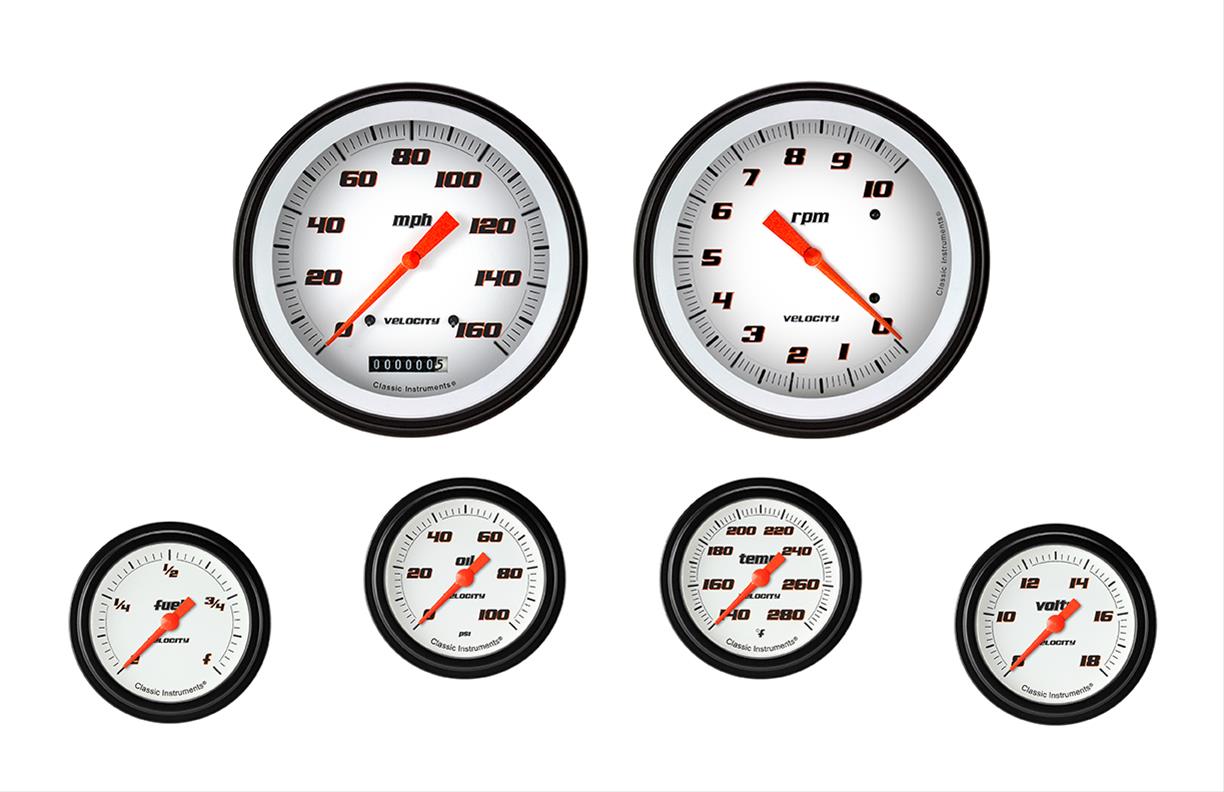 Classic Instruments VS351WBLF Classic Instruments Velocity Series Gauge ...
