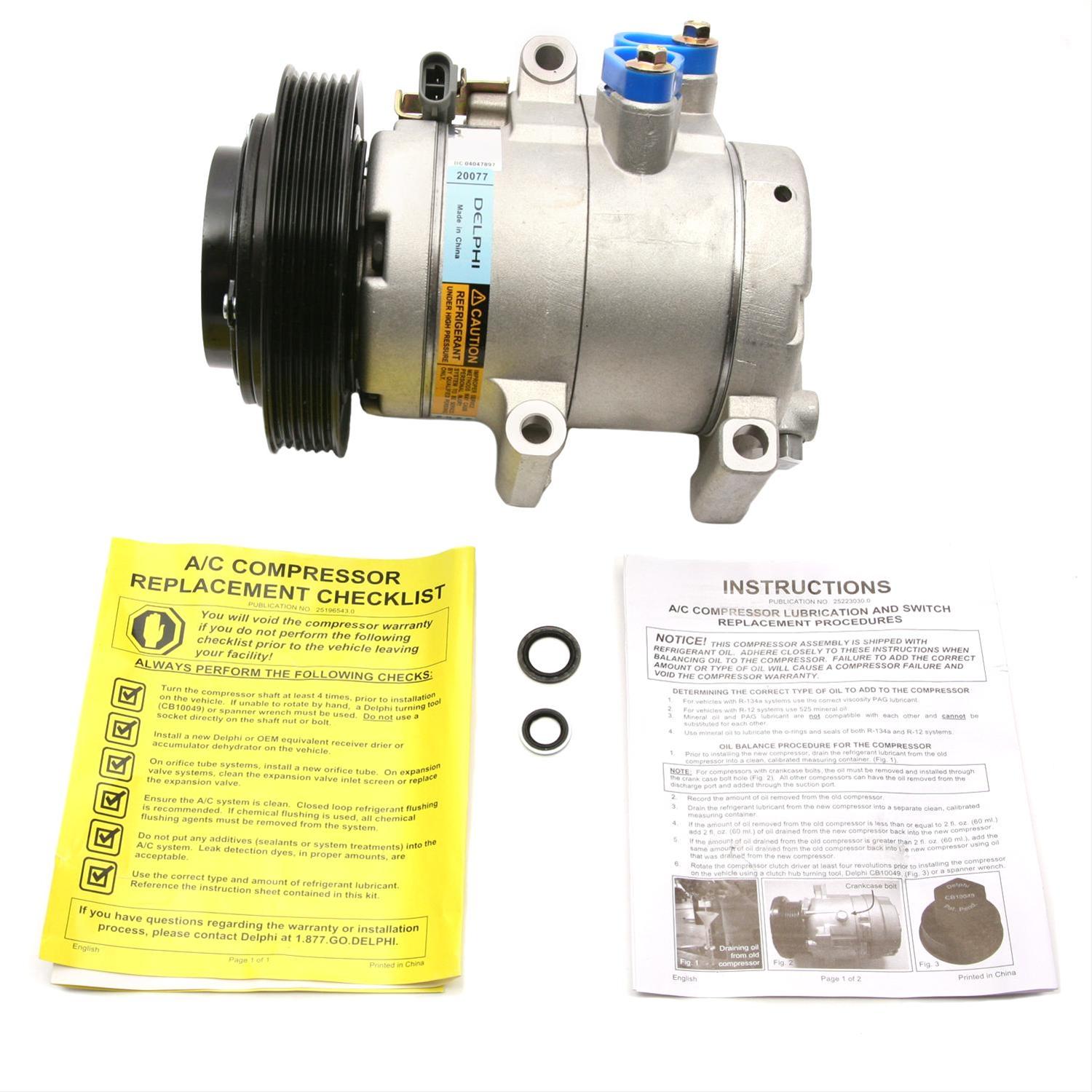 Delphi CS20077 Delphi Air Conditioning Compressors | Summit Racing