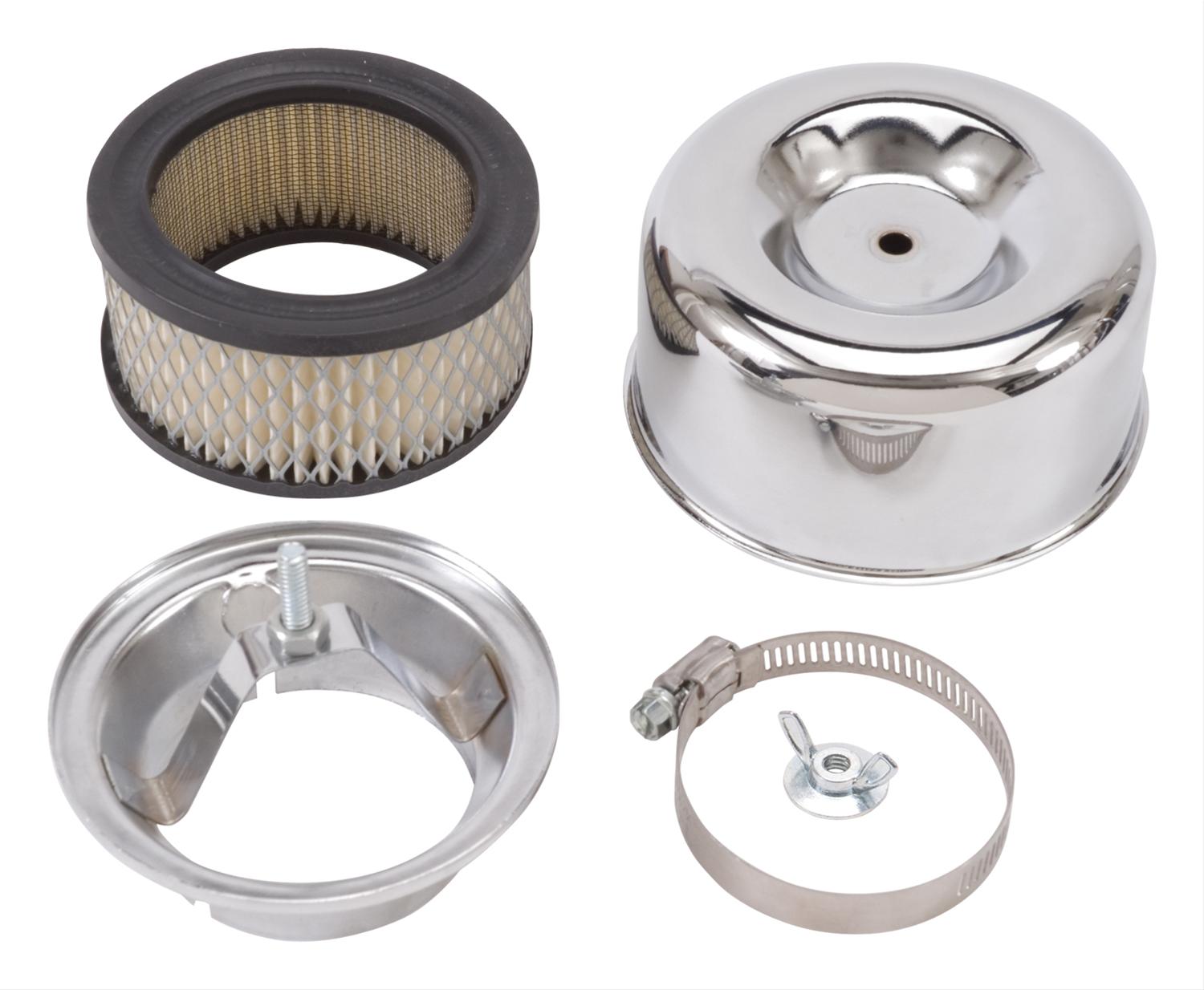 Edelbrock 1202 Edelbrock 94 Round Chrome Air Cleaners | Summit Racing