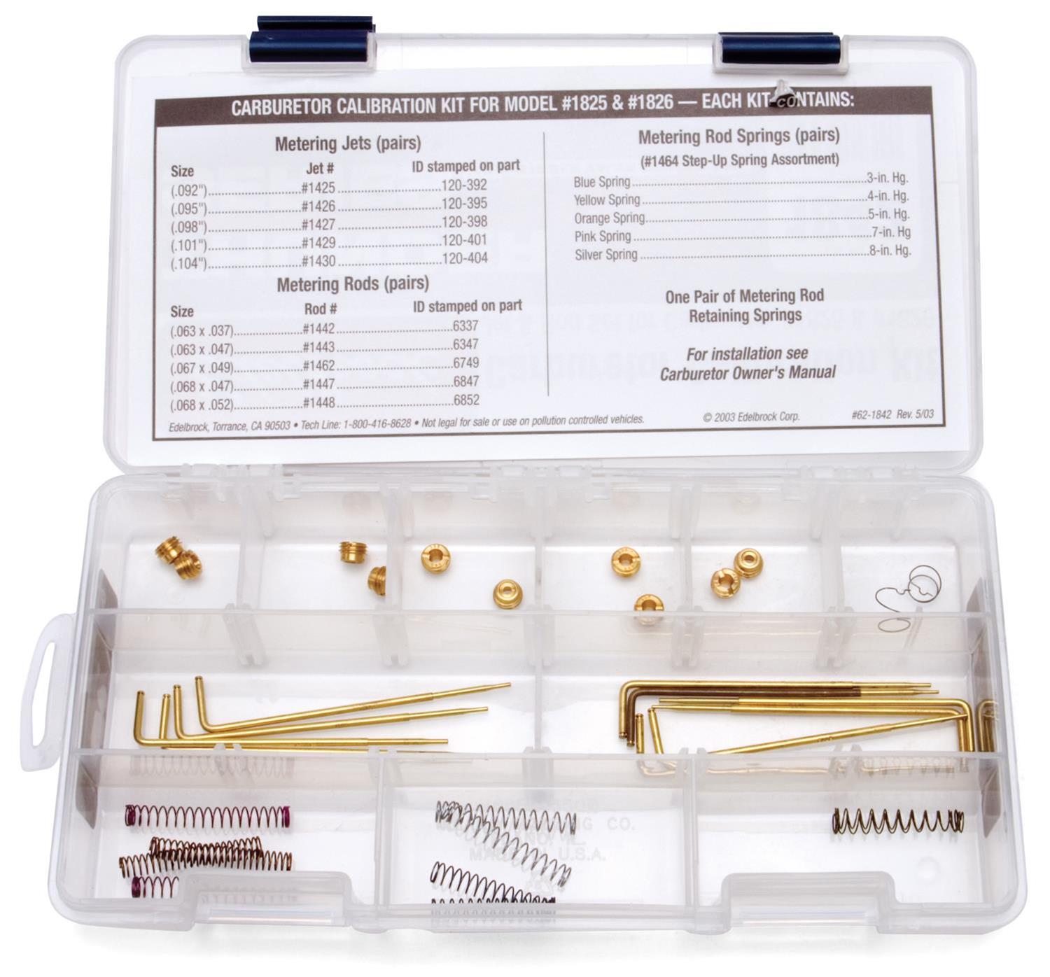 Edelbrock 1842 Edelbrock Thunder Series AVS Carburetor Calibration Kits ...