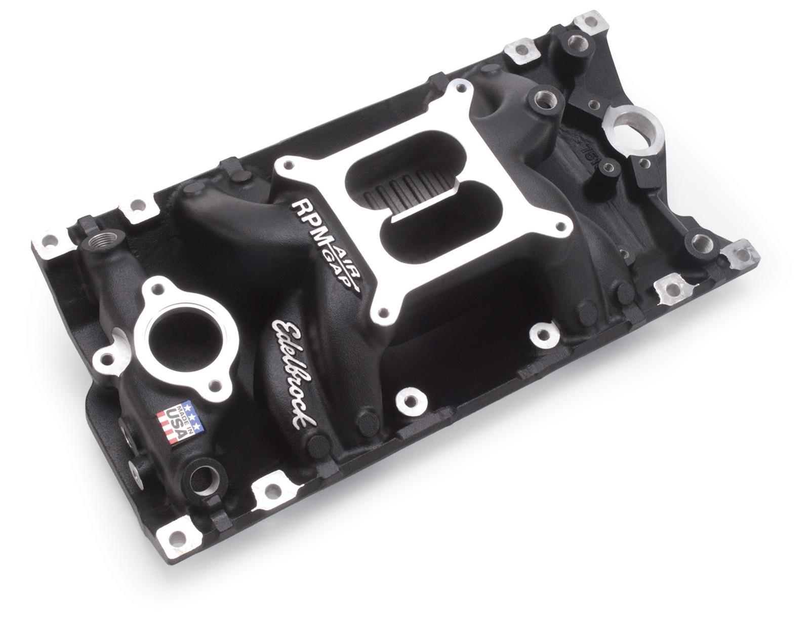 Edelbrock 7516-BP Edelbrock Performer RPM Air-Gap Intake Manifolds ...