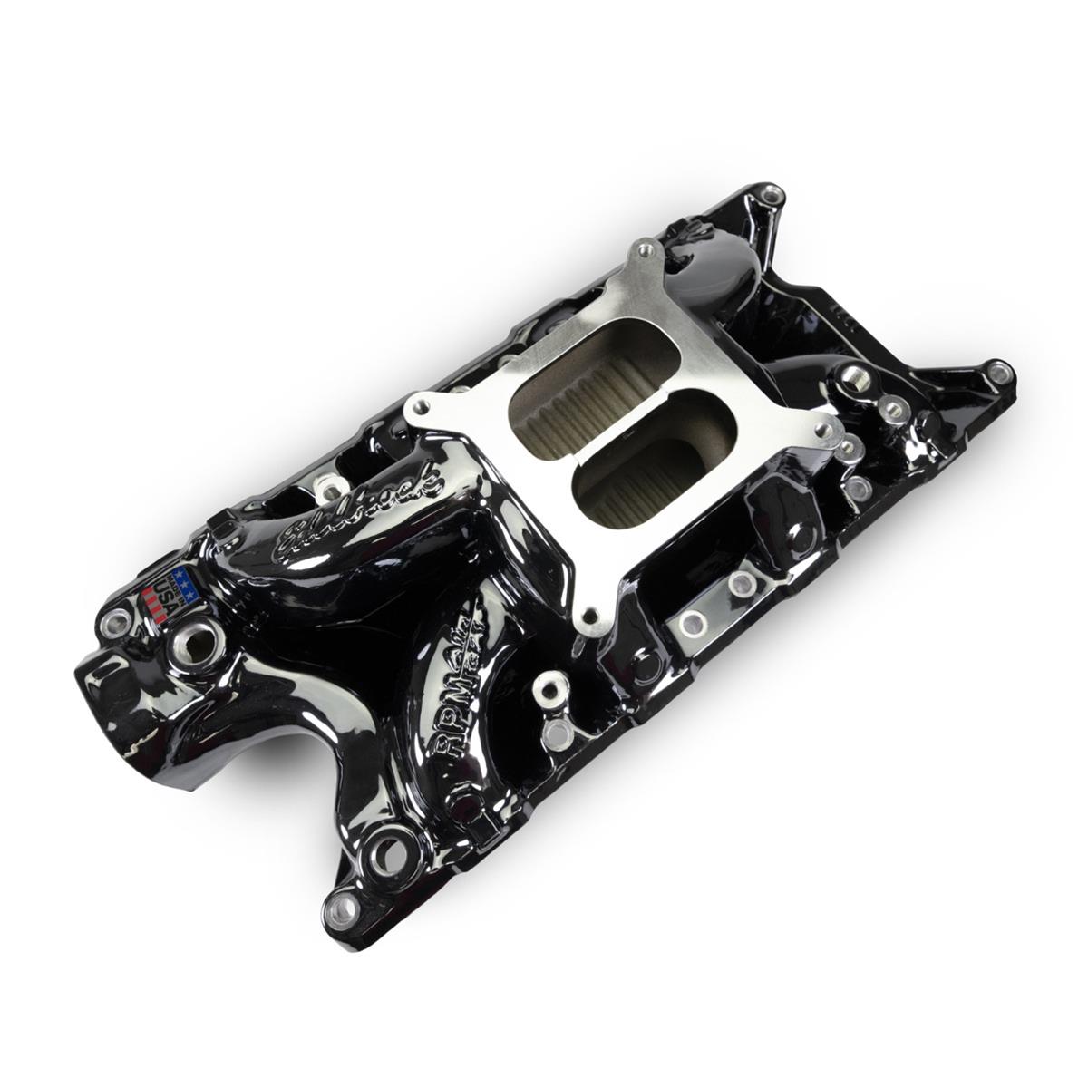 FORD Edelbrock 7521-BP Edelbrock Performer RPM Air-Gap Intake Manifolds ...