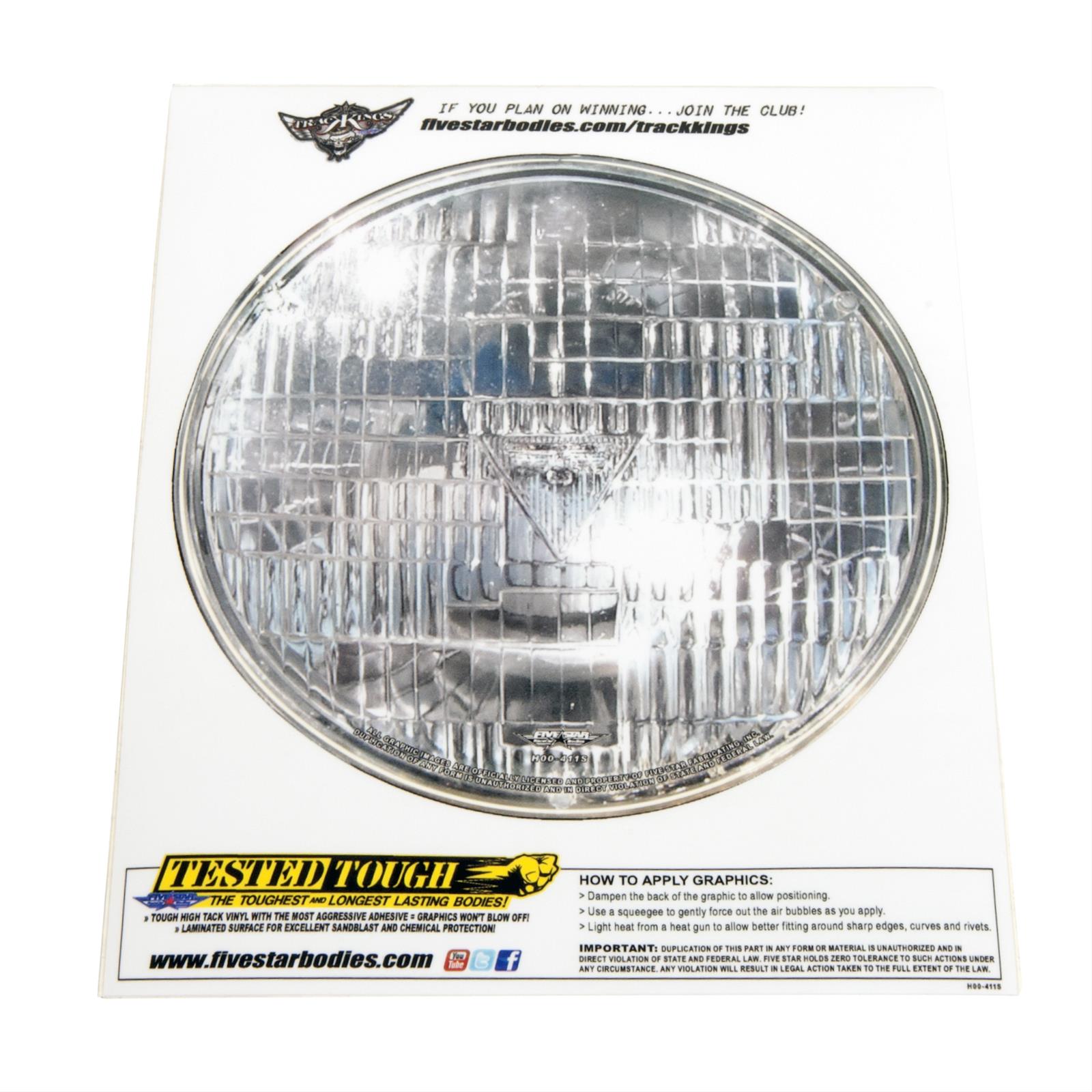 Five Star Fabricating H00-411S Five Star Fabrication Headlight Graphics ...