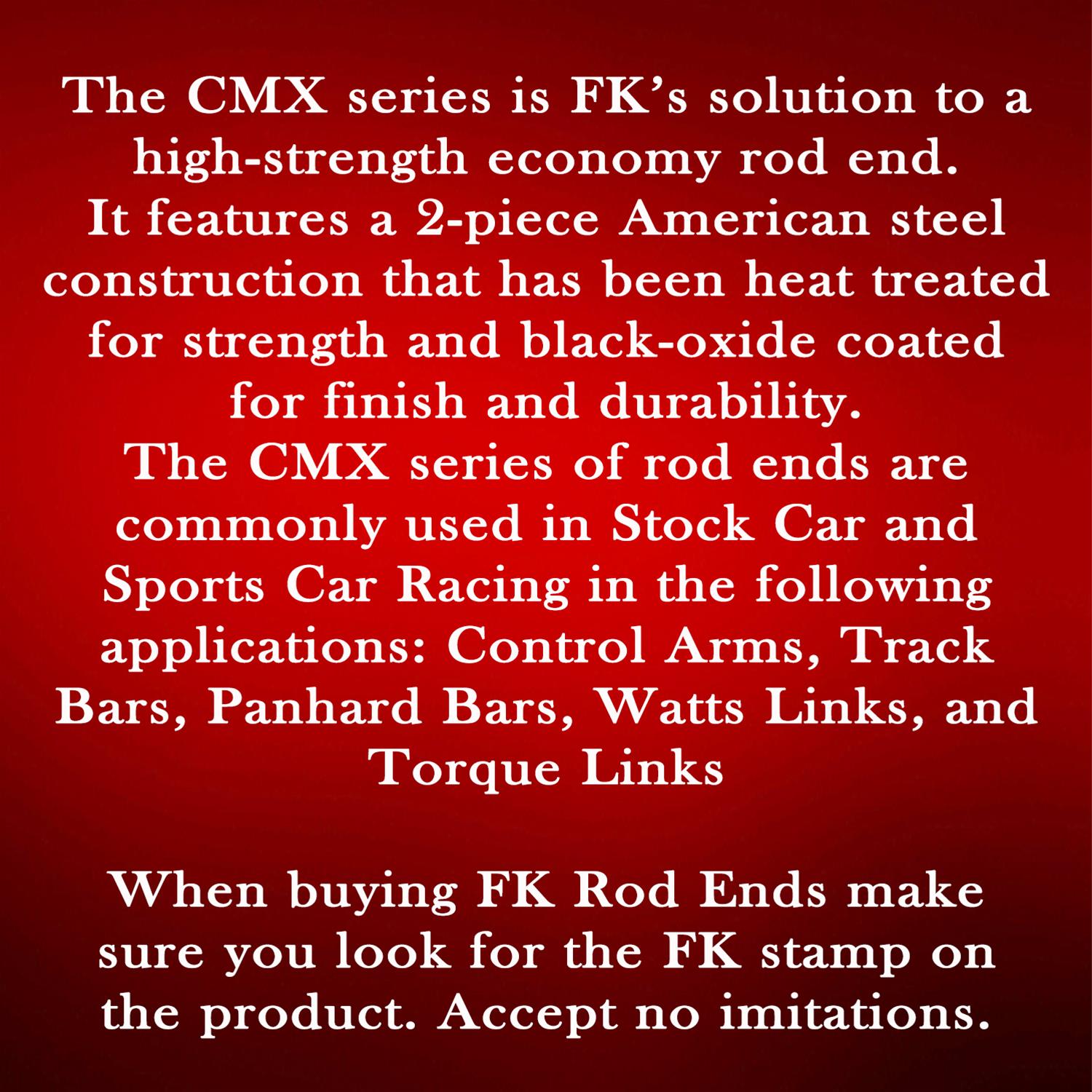 FK Rod Ends CMX8T FK CMX Series Rod Ends | Summit Racing