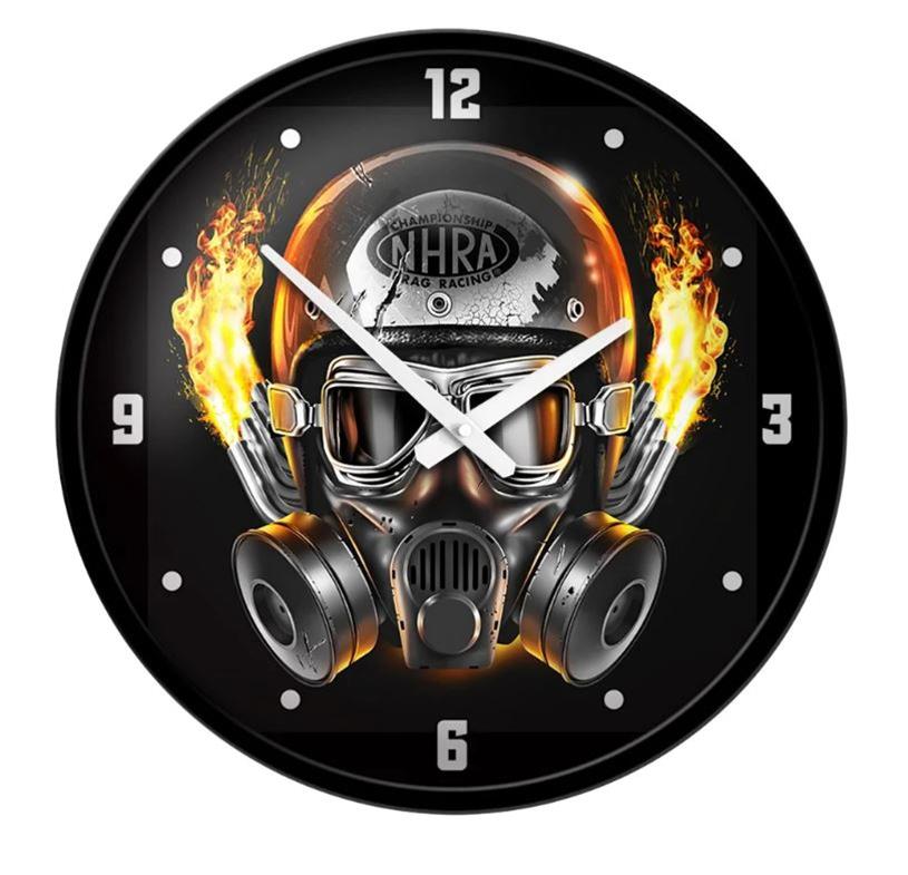 NHRA LINHRA-510-06 NHRA Gas Mask Modern Disc Wall Clock | Summit Racing