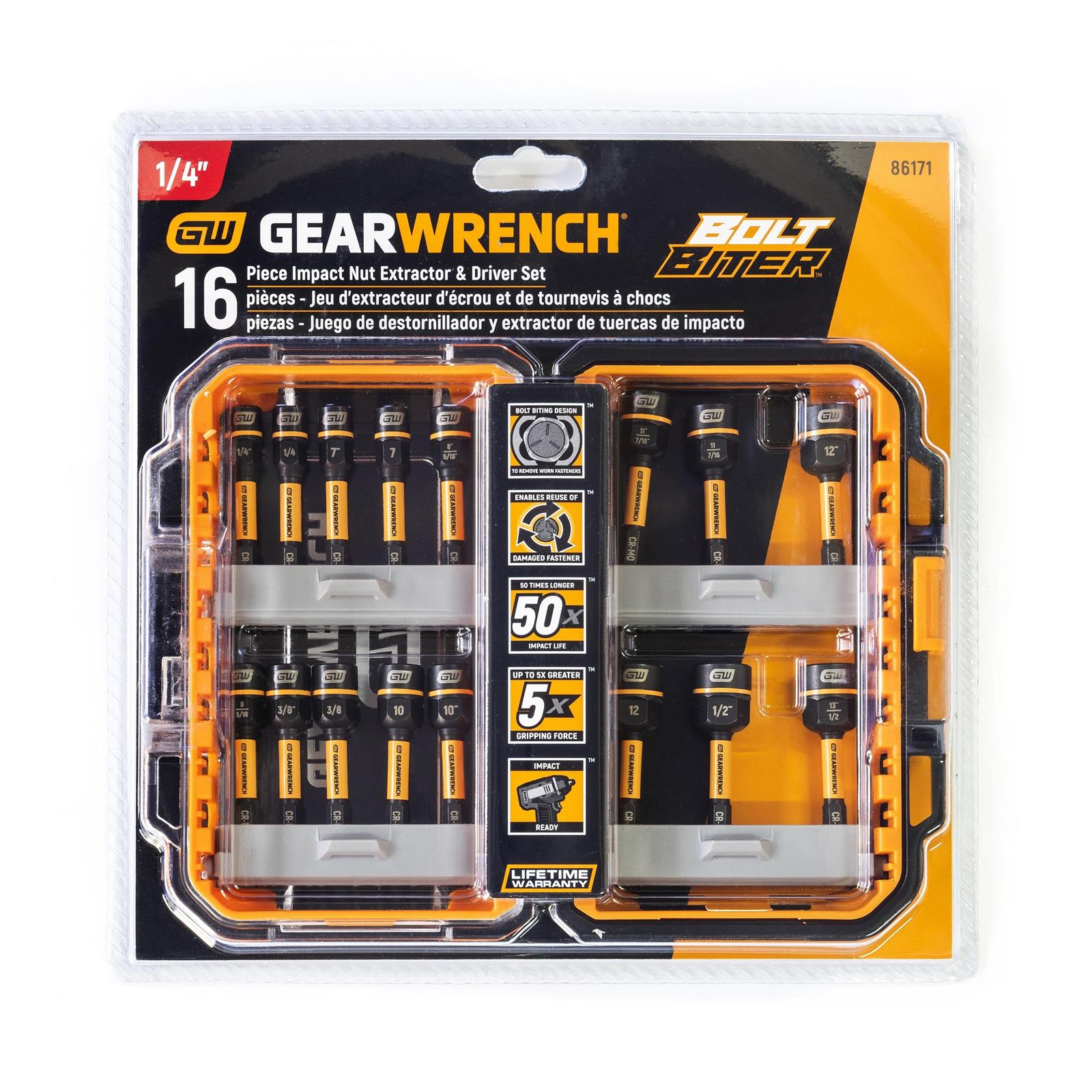 Gearwrench 86171 GearWrench Bolt Biter Nut Extractor/Driver Sets ...