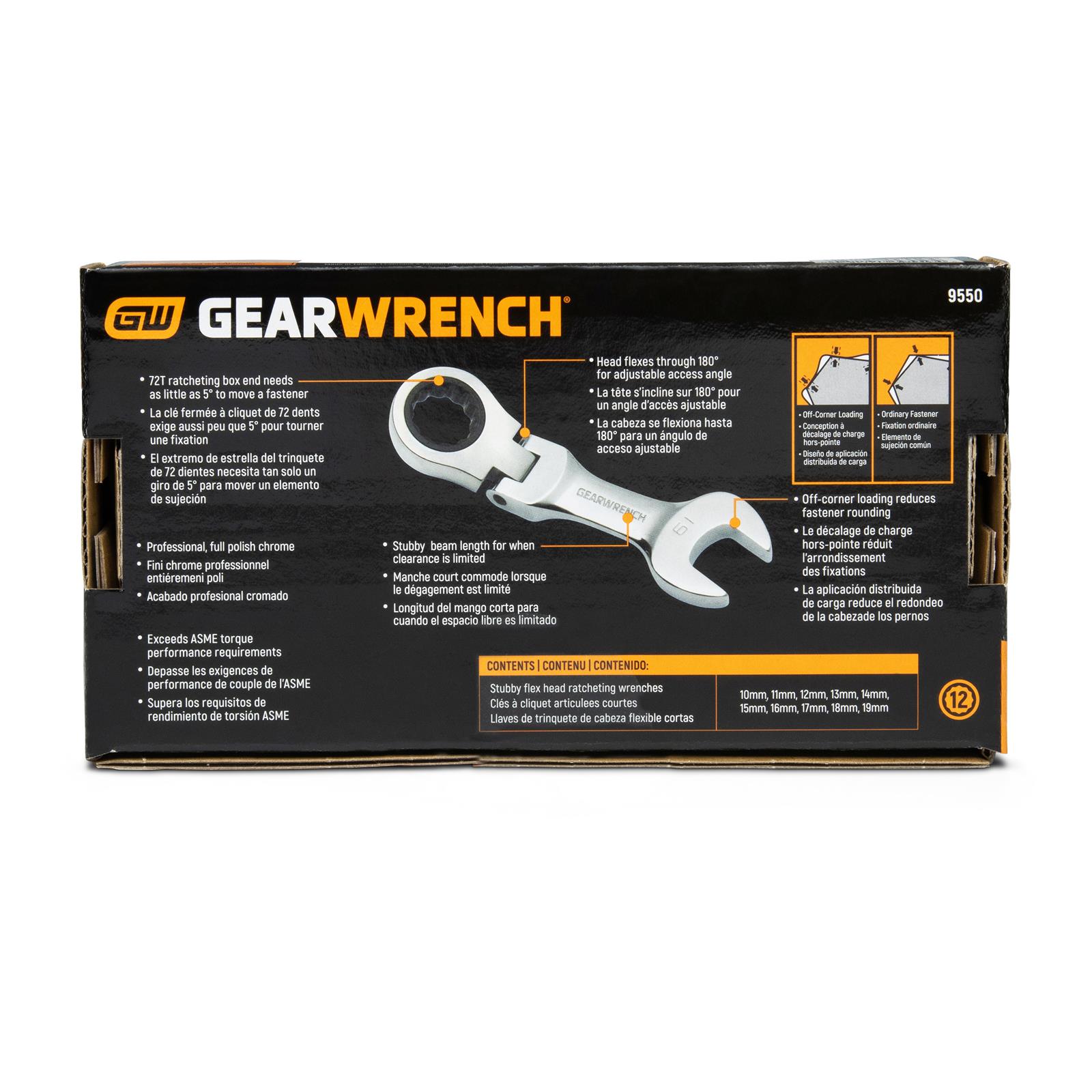 Gearwrench 9550 GearWrench Flex Head Ratcheting Combination Wrench Sets ...
