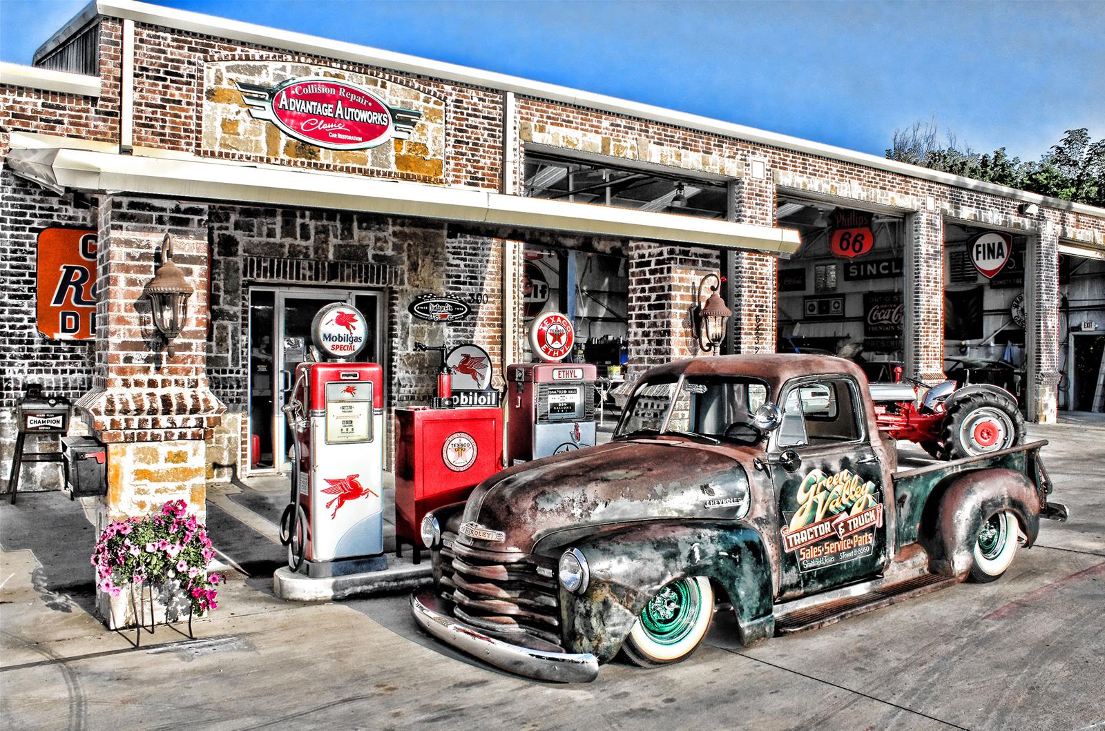 Summit Gifts KV-274 Advantage Autoworks with Classic Truck Metal Sign ...