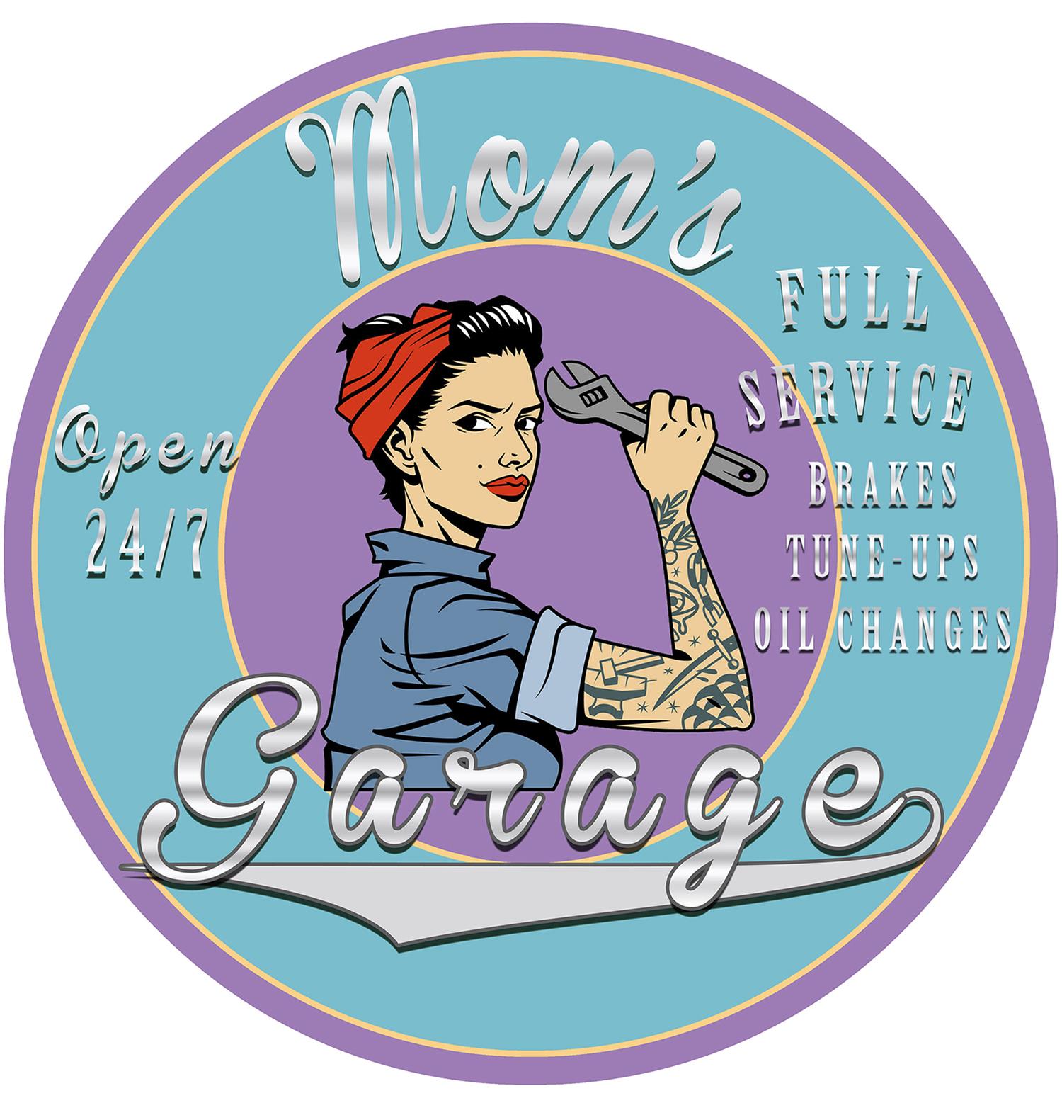 Summit Gifts MOM-2 Mom's Garage Metal Sign | Summit Racing