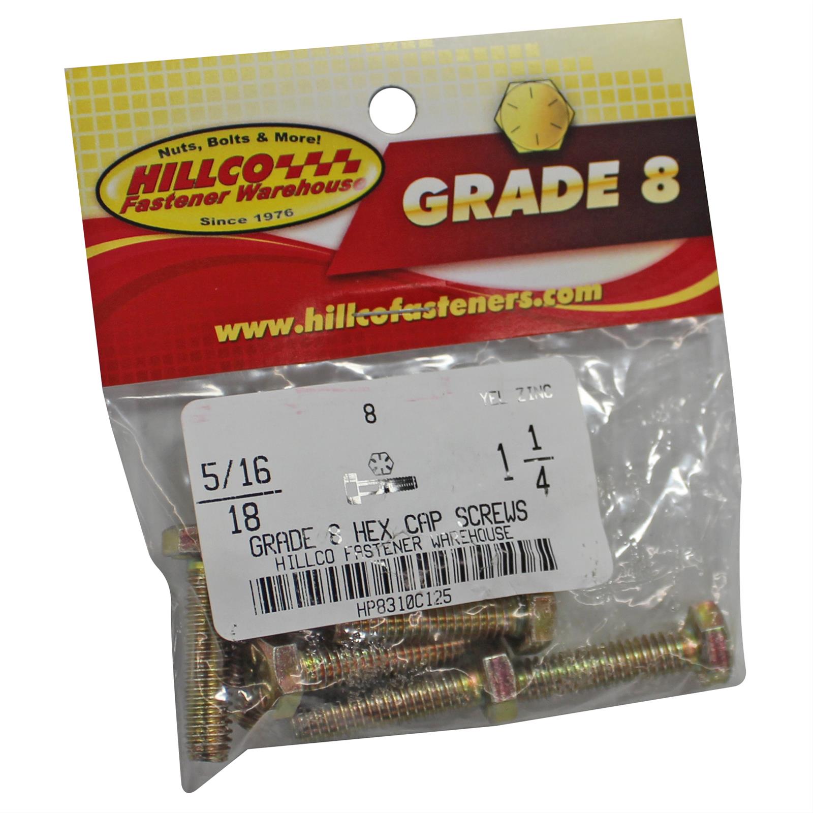 Hillco Fasteners HP8310C125 Hillco Fastener Grade 8 Hex Head Cap Screws ...