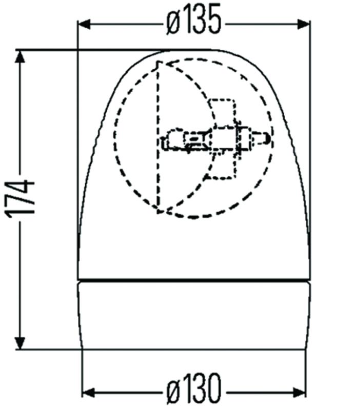 Hella 007337021 Hella KL Rotating Beacon Light with Magnetic Mount ...