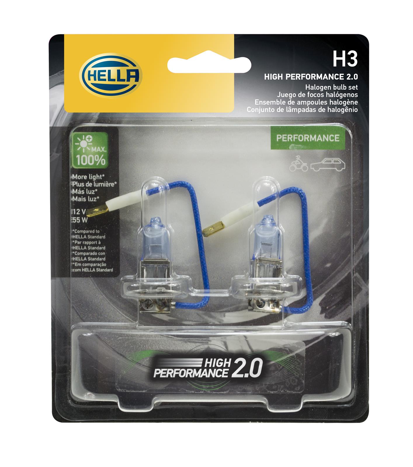 Hella H3 130WTB Hella High Wattage Series Halogen Light Bulbs | Summit ...