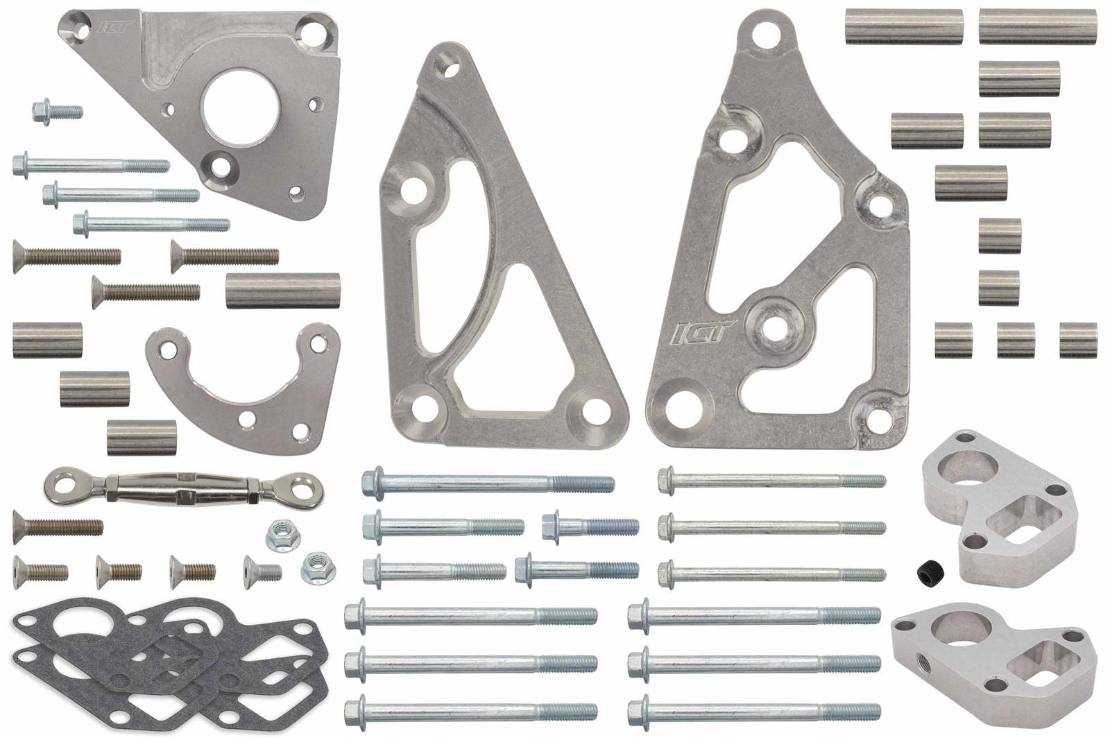 ICT Billet 551498LS0WP-3 ICT Billet Alternator/Power Steering Bracket ...