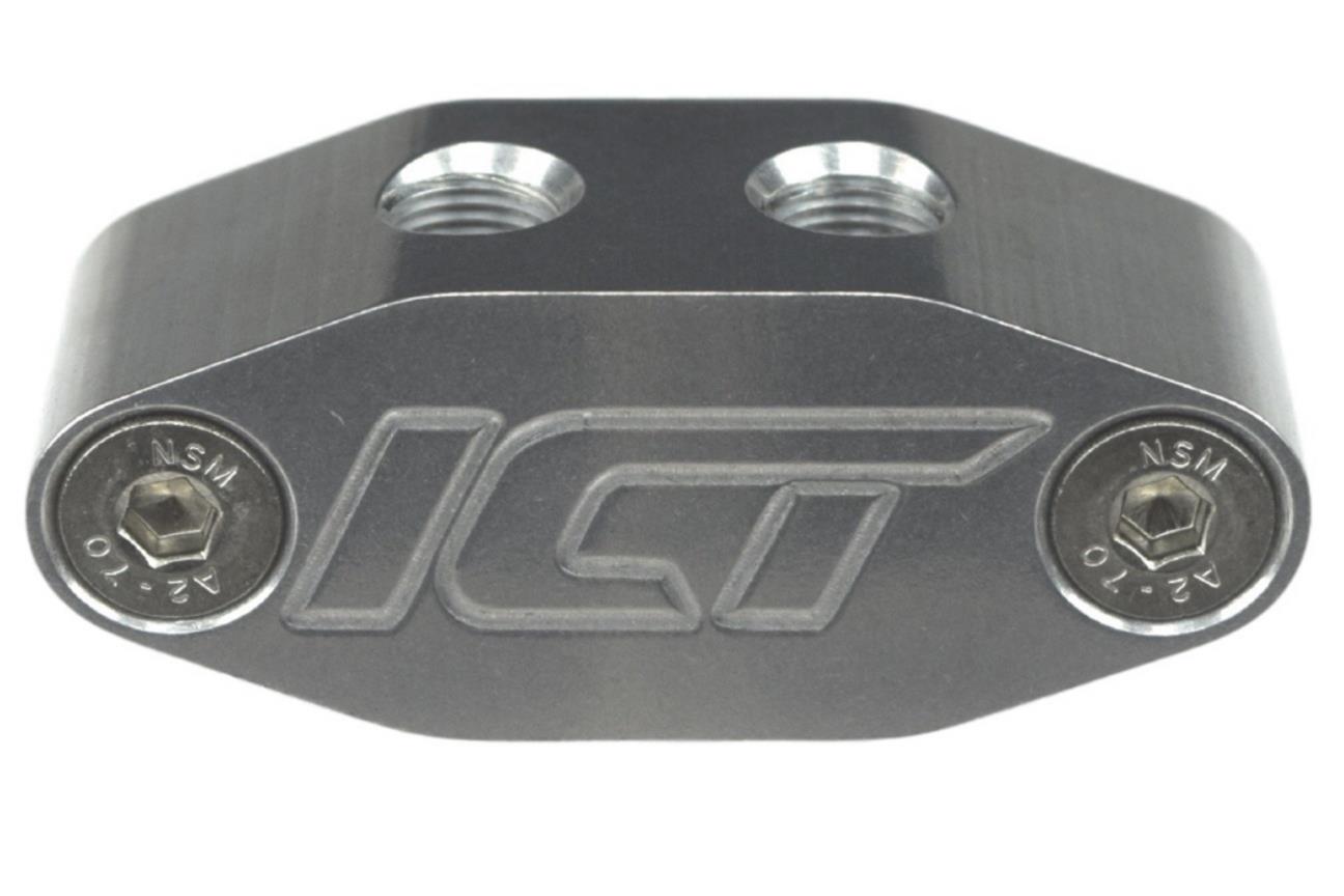 ICT Billet 551533 ICT Billet Dual Outlet Oil Feed 90 Degree Adapter ...
