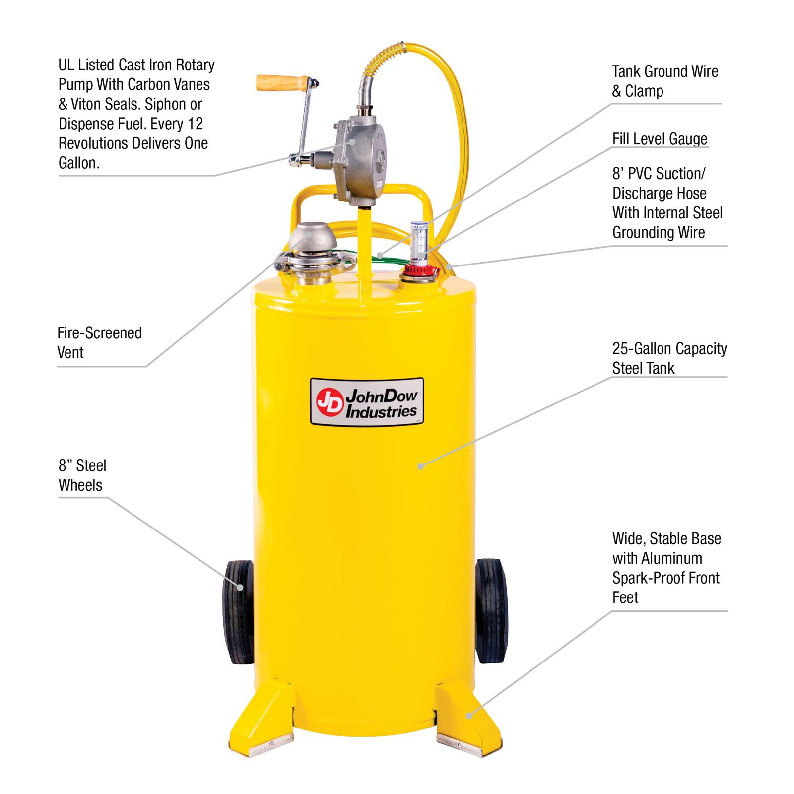 JohnDow Industries FC-25DC John Dow 25-Gallon UL Listed Steel Diesel ...