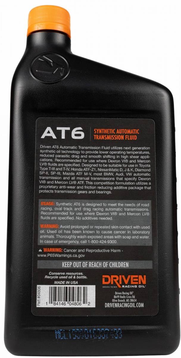 Driven Racing Oil 04806-12 Driven Racing Oil Synthetic AT6 Automatic ...