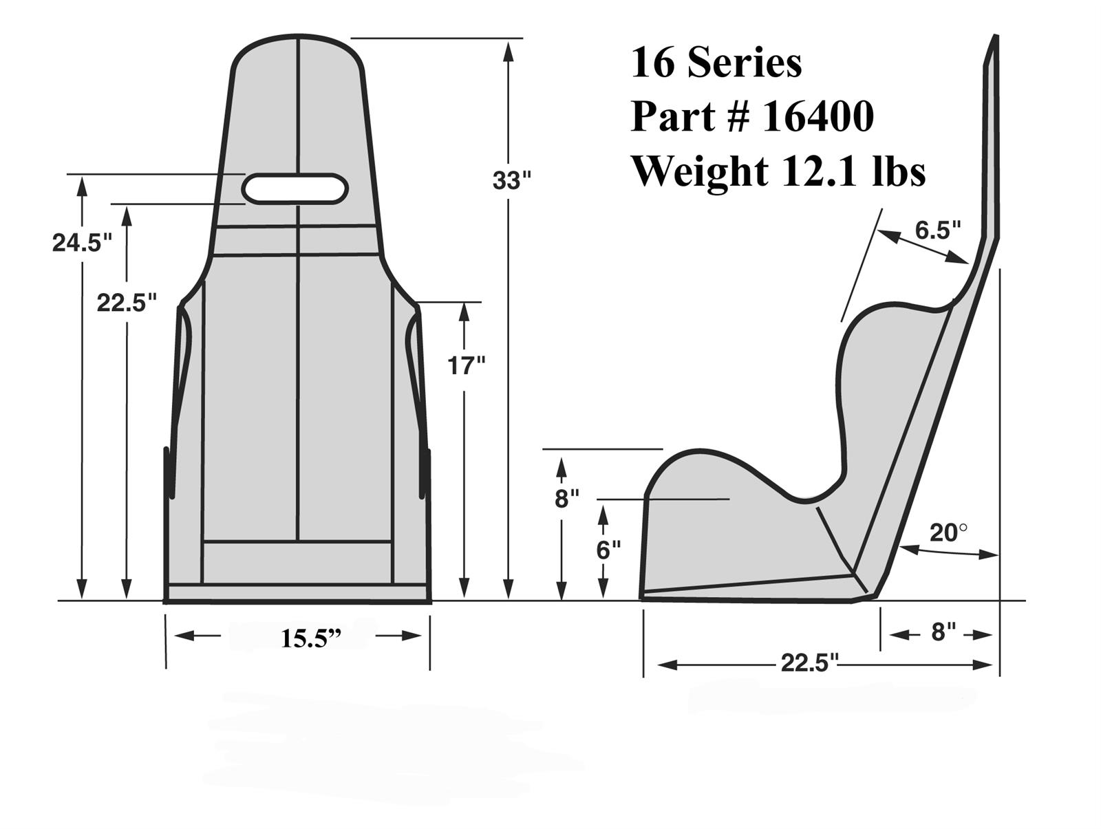 Kirkey Racing 16400 Kirkey 16 Series Aluminum Economy Drag Seats ...