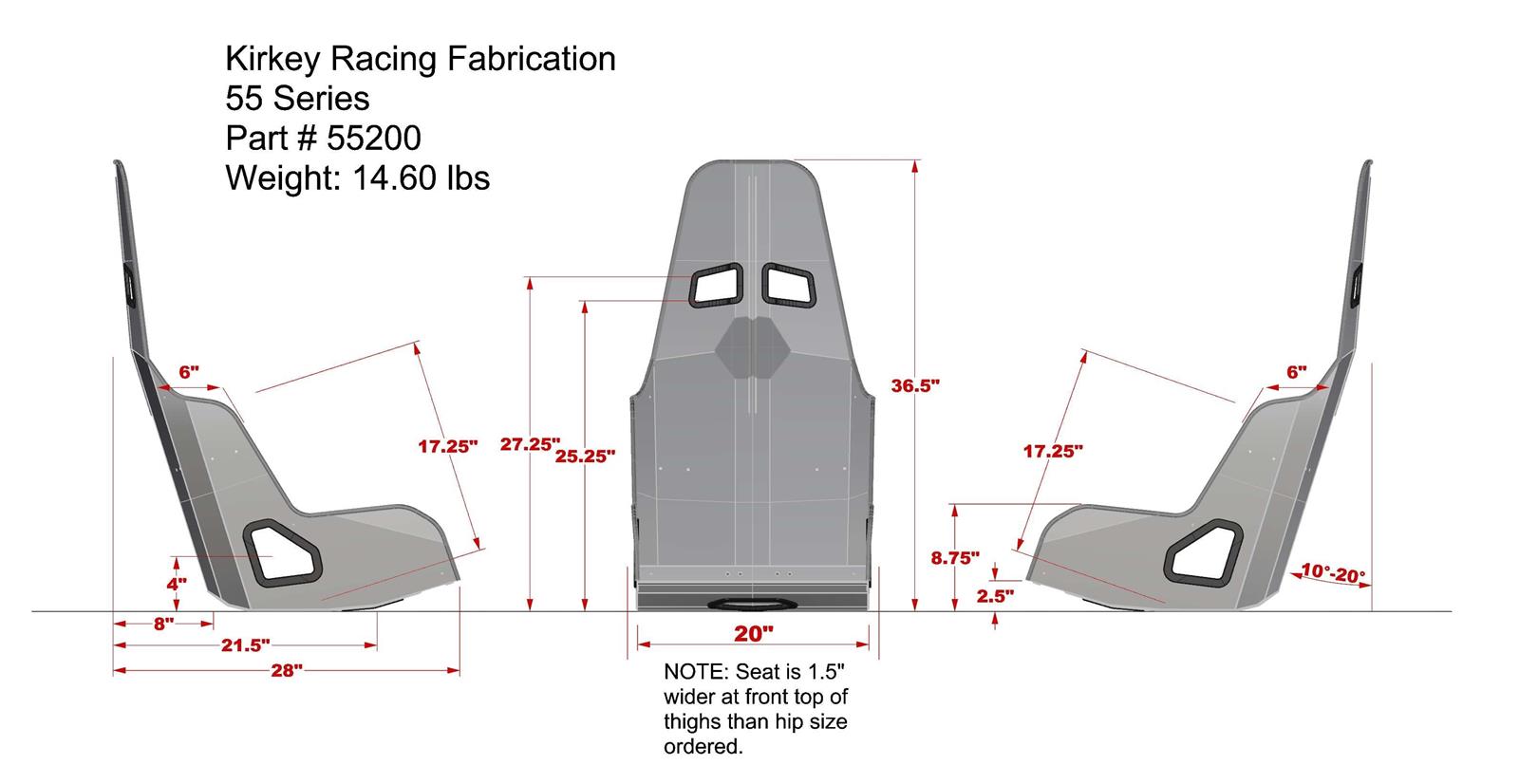 Kirkey Racing 55200 Kirkey 55 Series Aluminum Pro Street Drag Seats ...