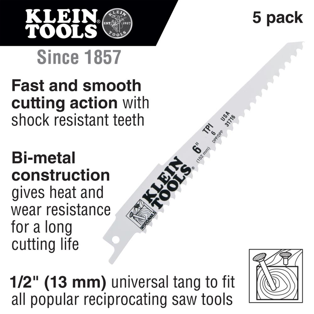 Klein Tools 31761 Klein Tools Reciprocating Saw Blades | Summit Racing
