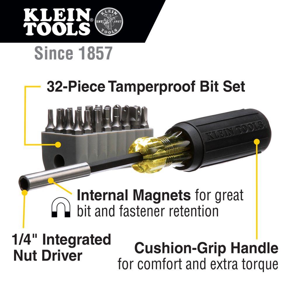 Klein Tools 32510 Klein Tools Magnetic Screwdrivers with 32-Piece ...