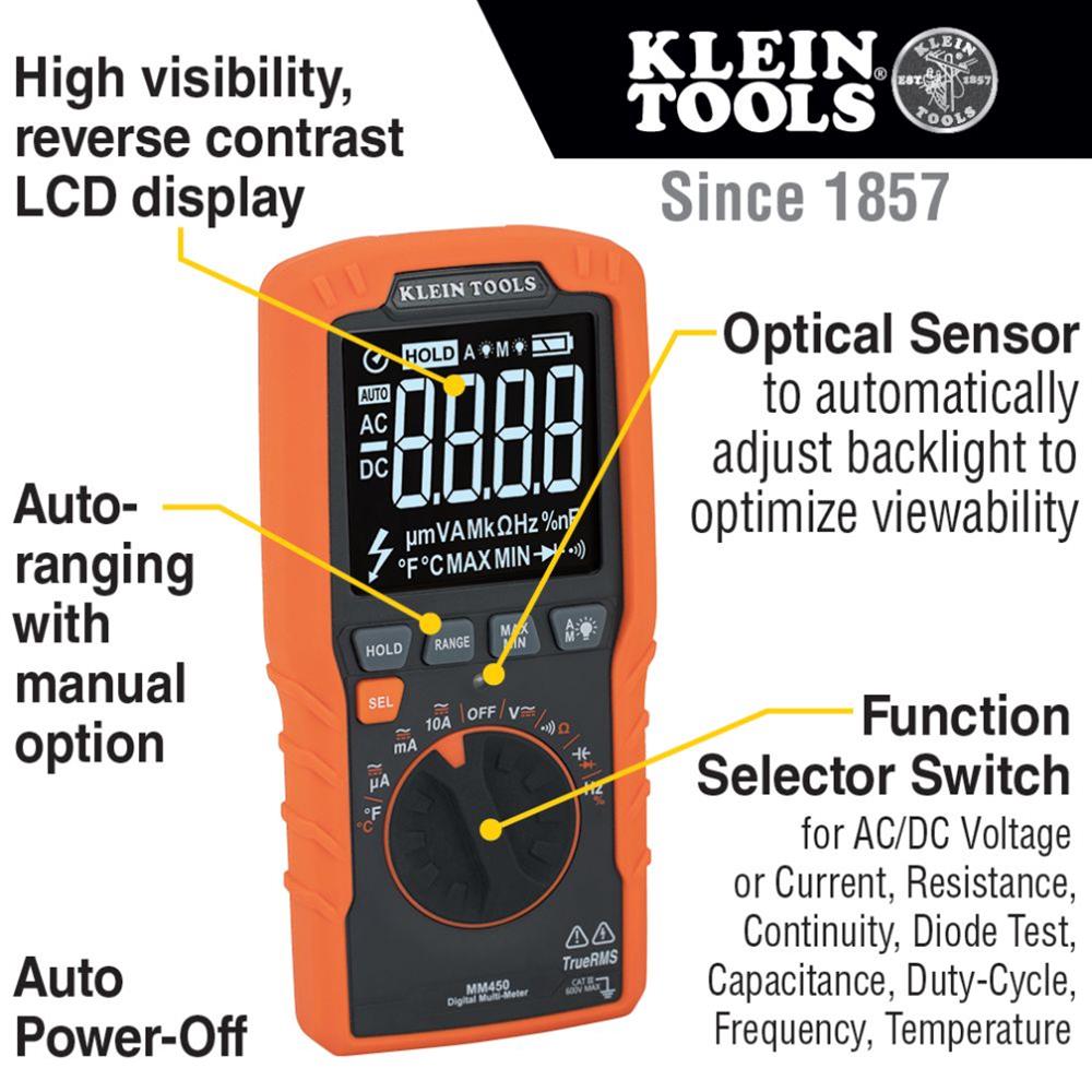 Klein Tools MM450 Klein Tools Slim Digital Multimeters | Summit Racing