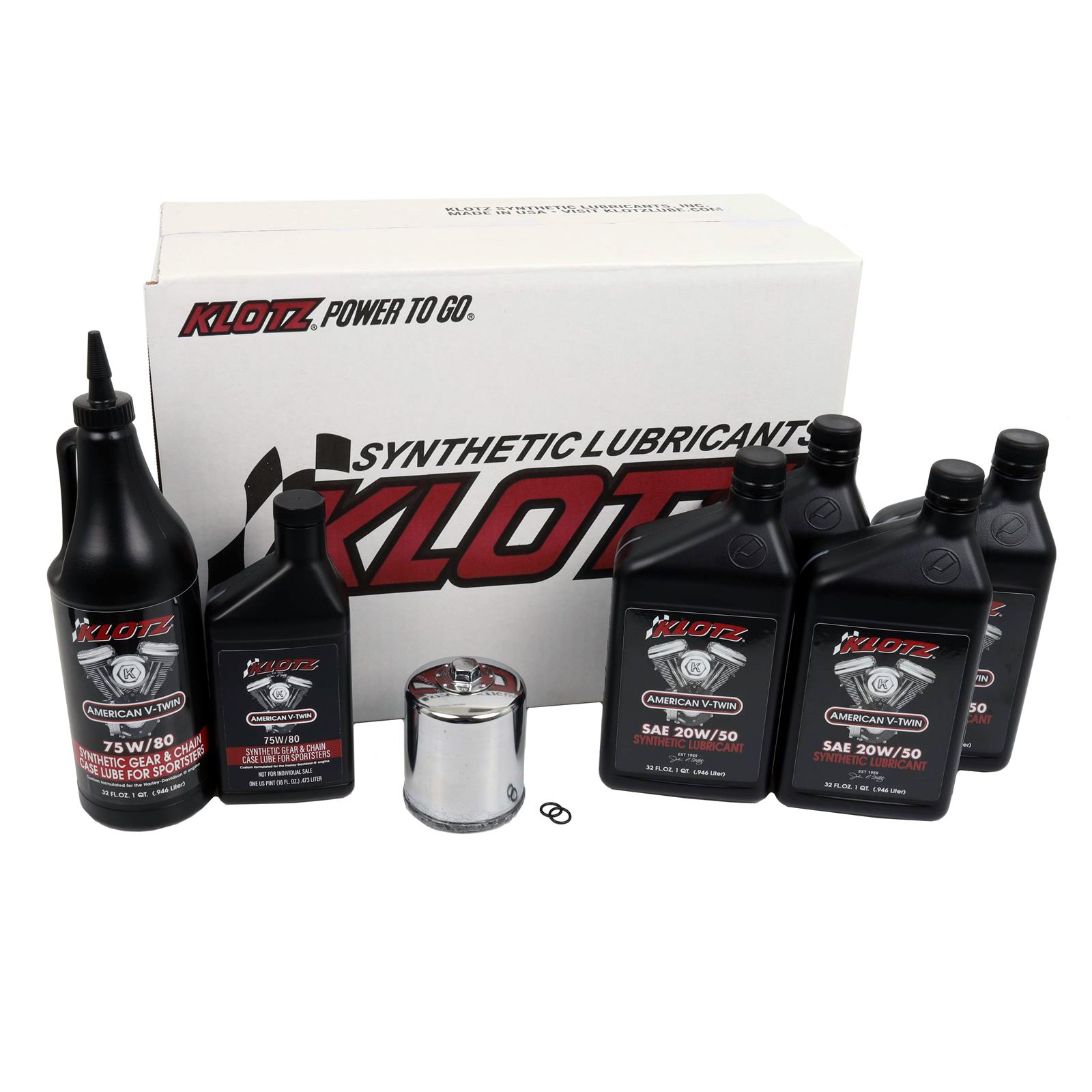 Klotz KH-104 Klotz Synthetic Premium V-Twin Oil Service Kits | Summit ...